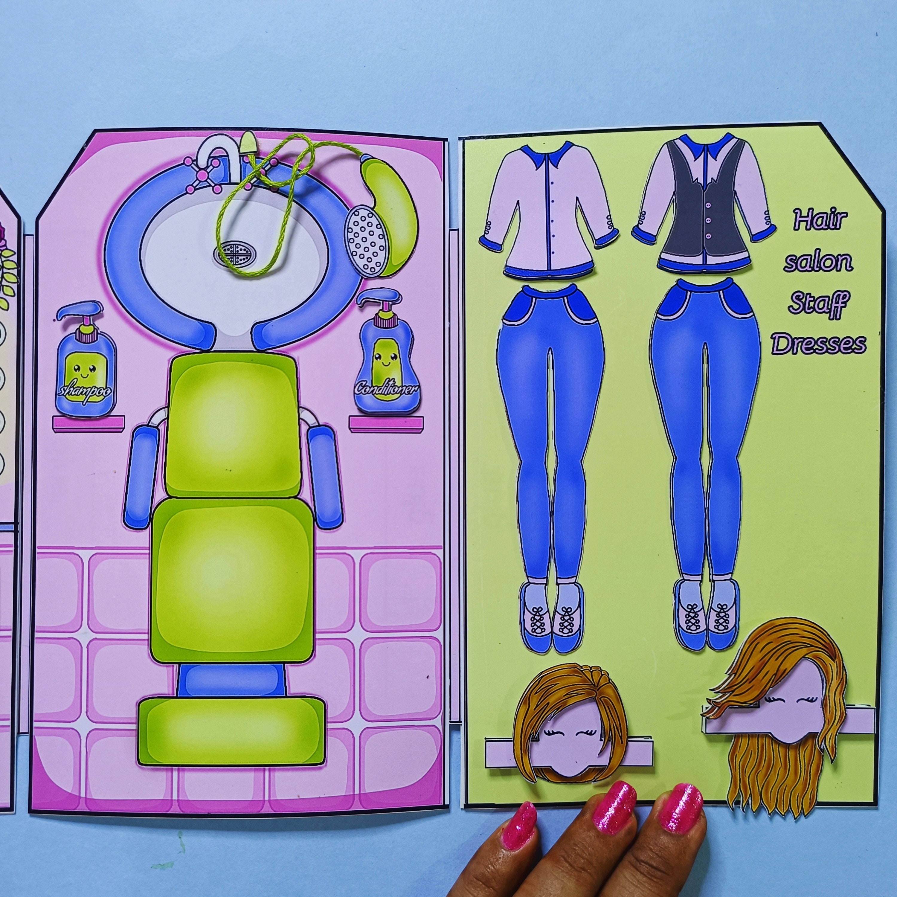 Printable Hair Salon Paper Dolls Busy Book Activities, Kids Project ...