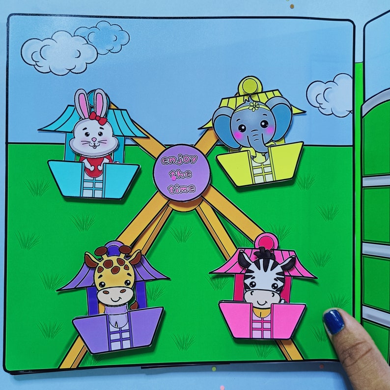 Printable Paper Fun Fair Cute Animal Busy Book Kit for Kids. Preschool ...