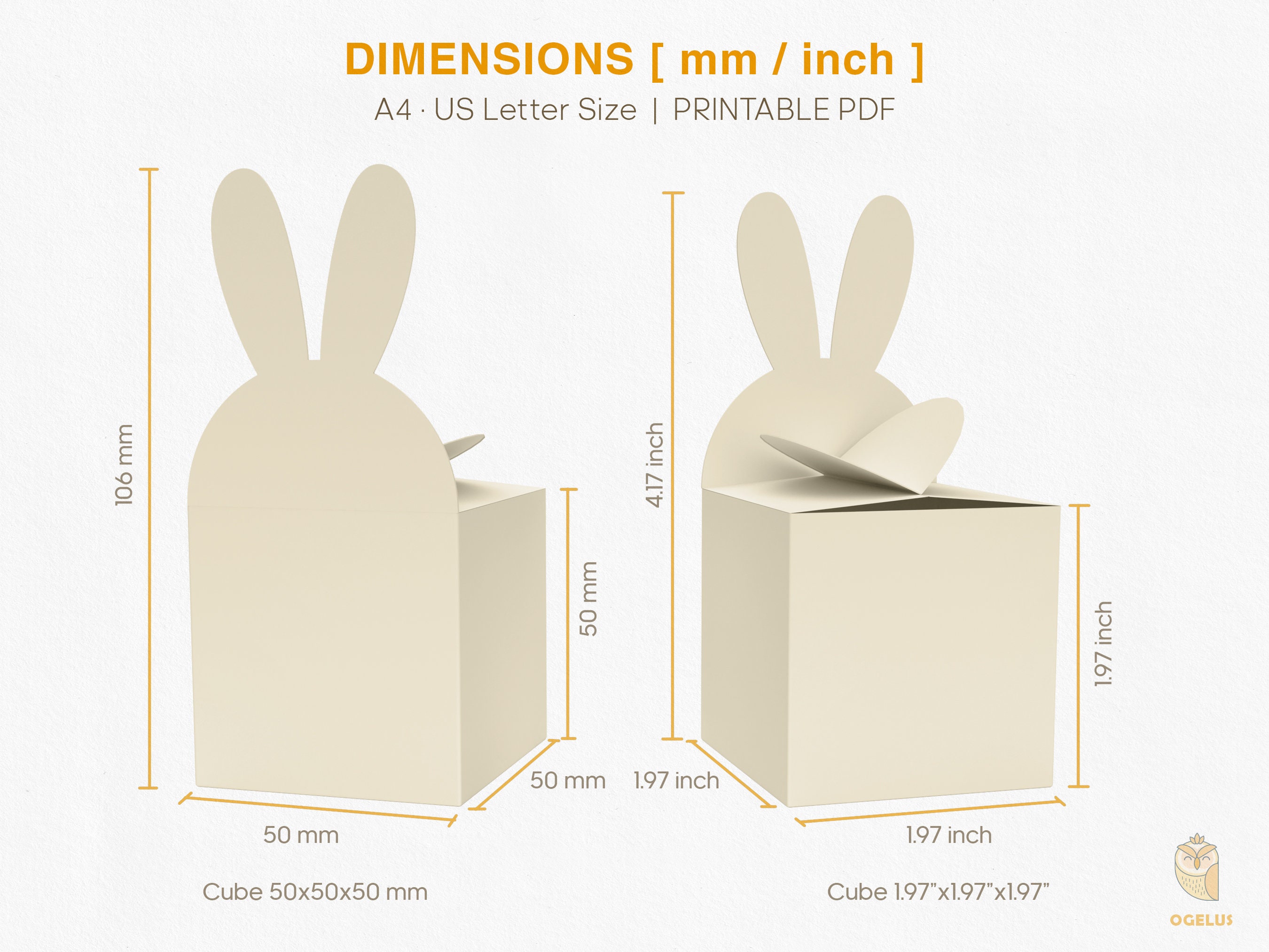 Papercraft Box Bunny Gift Boxes 3D Printable Party Craft Templates PDF ...
