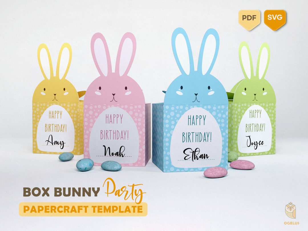 Papercraft Box Bunny Gift Boxes 3D Printable Party Craft Templates PDF ...