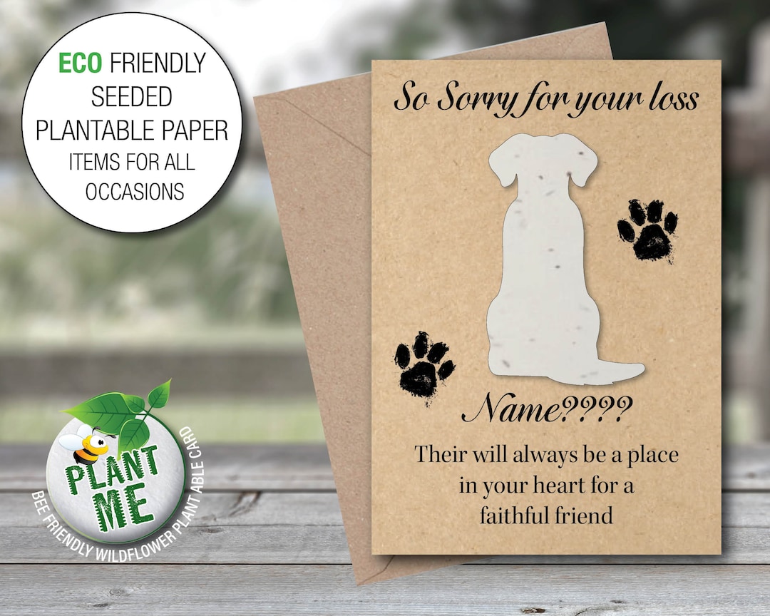 Dog Bereavement Card Send Condolences With a Personalised Pet ...