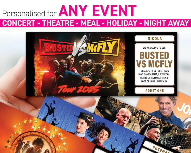 Personalized Event Ticket: Surprise Show/concert Gift Voucher - Etsy UK