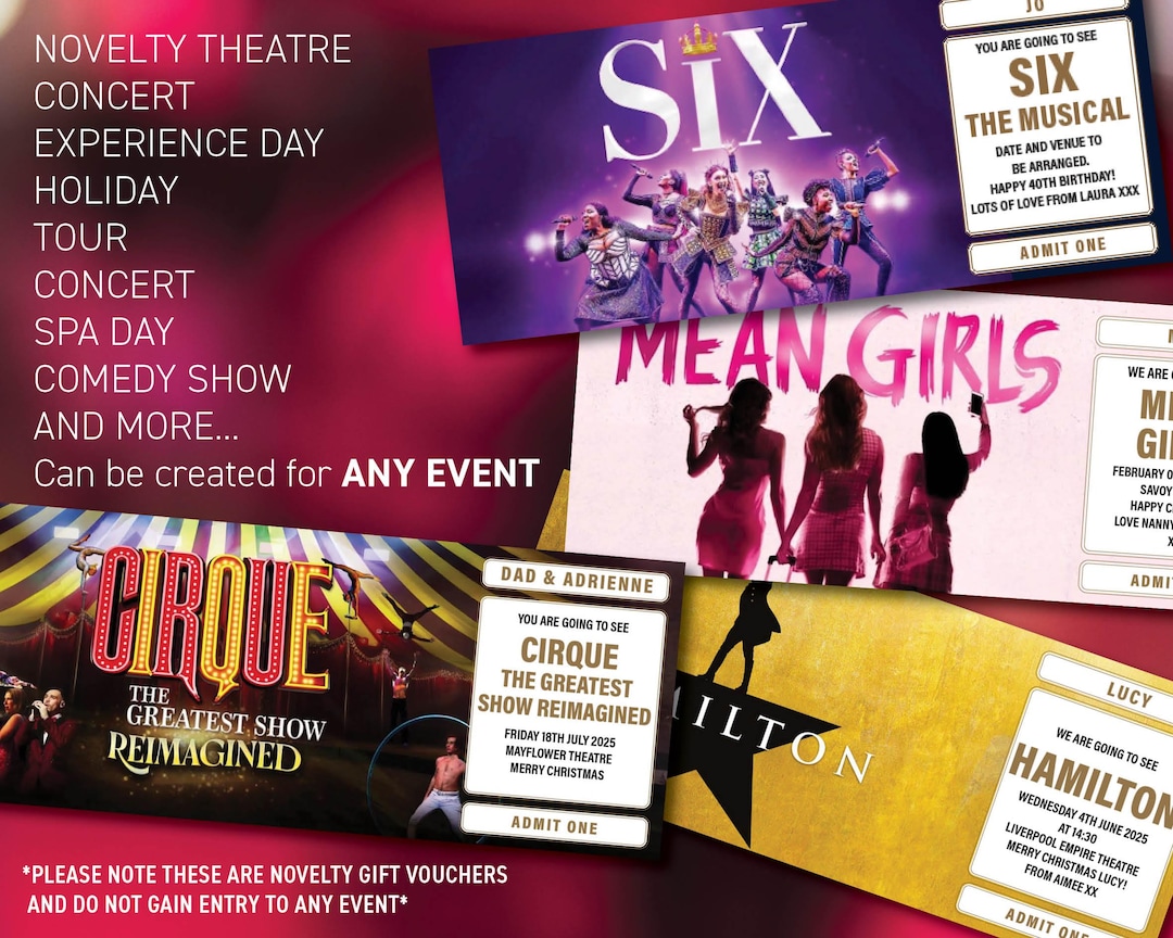 Personalised Birthday Theatre Ticket | Event Ticket | Show Ticket ...