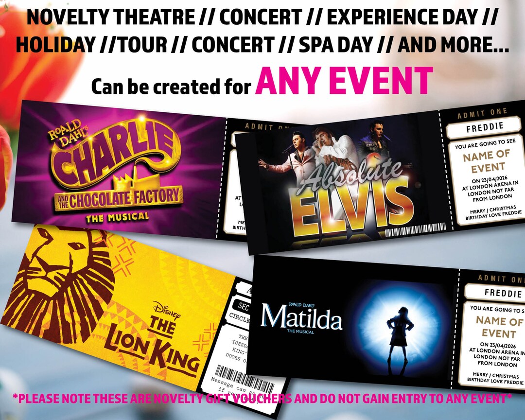 Christmas Birthday Personalised Concert Ticket | Gift Ticket | Festival ...