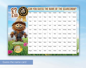 A4 TEDDY Guess the Name of Scratchcard Fundraising Game Fete Fair Fayre ...