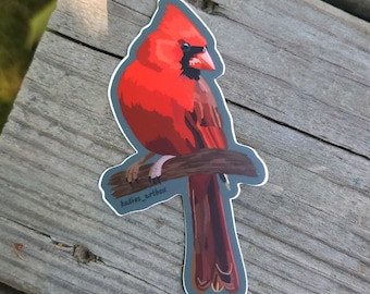 Female Northern Cardinal Sticker: Charming Colored Pencil Artwork - Etsy