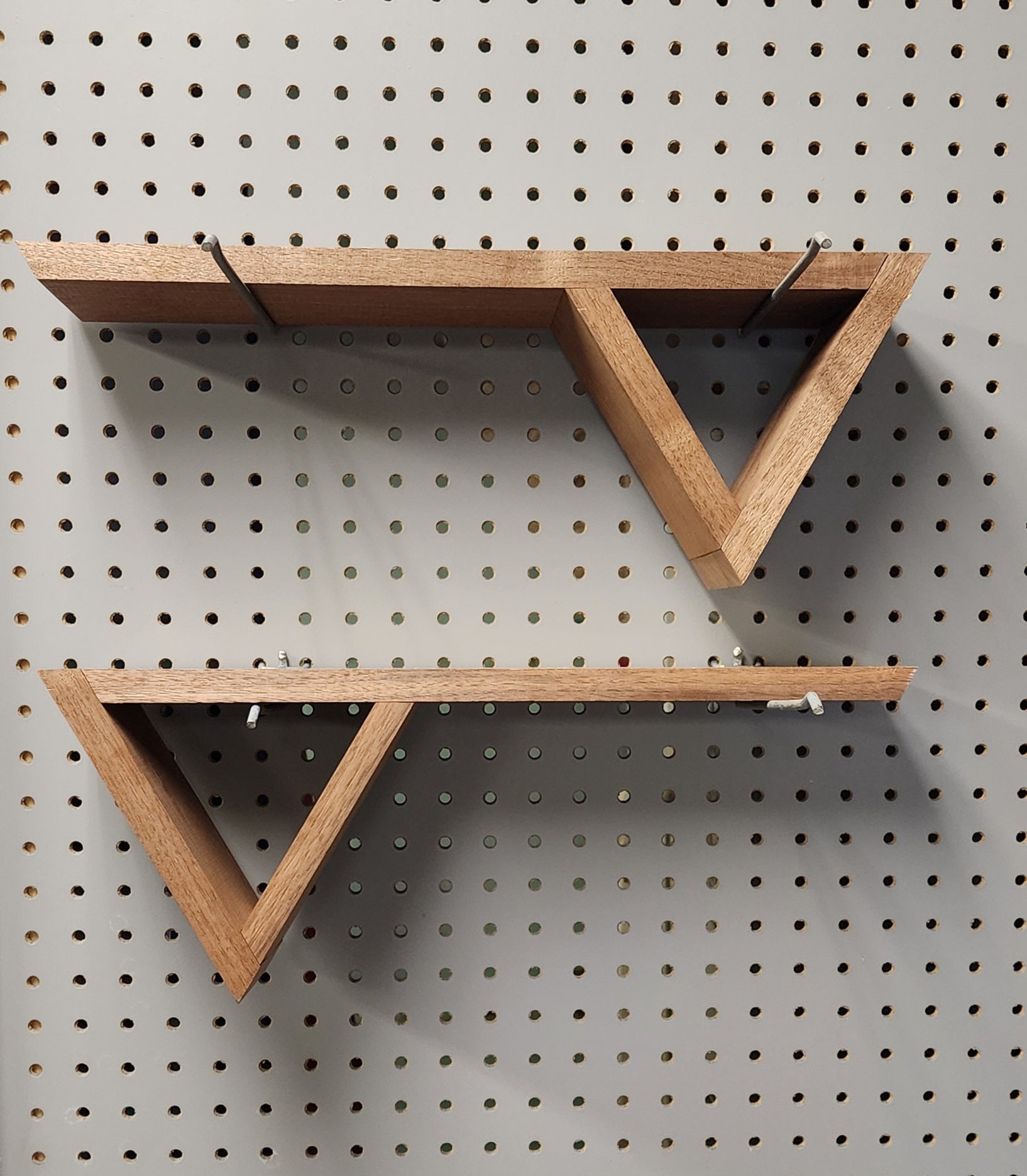 Mahogany Triangular Floating Shelves - Etsy