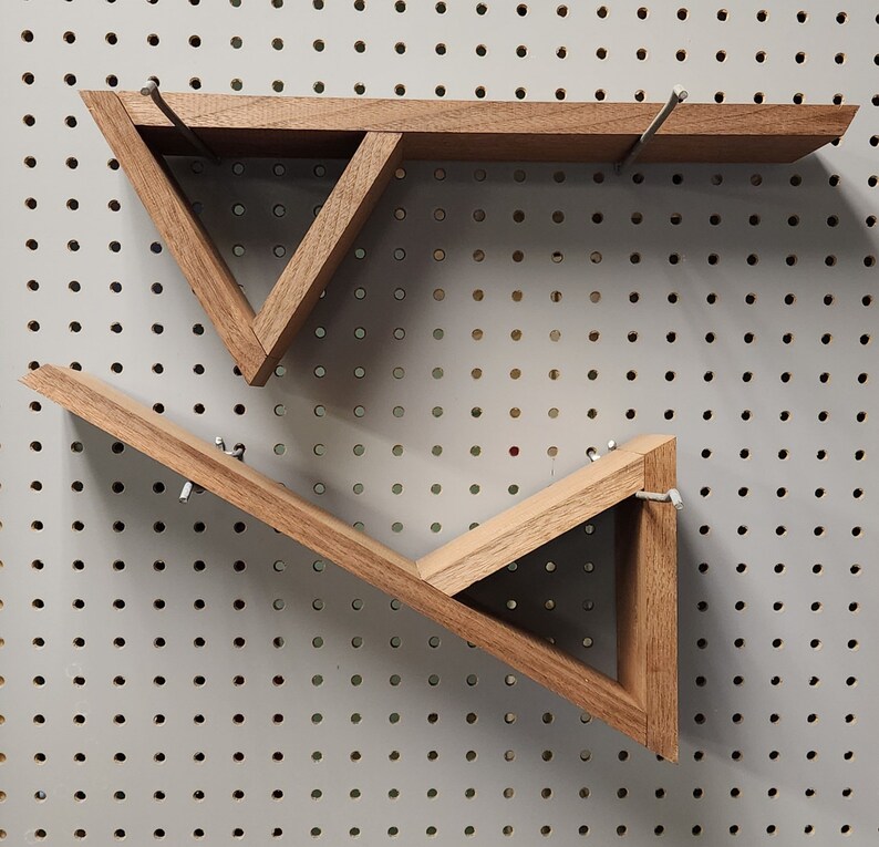 Mahogany Triangular Floating Shelves - Etsy