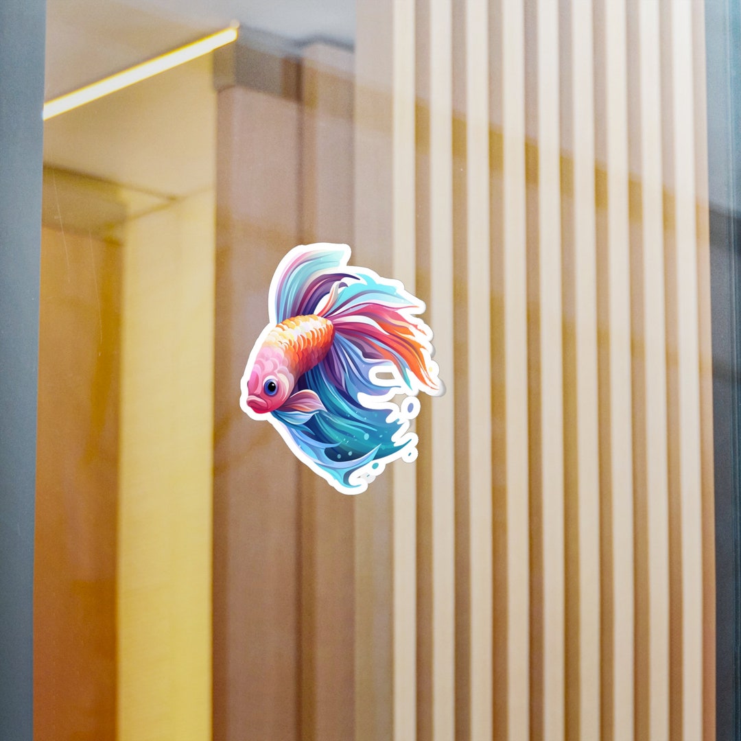 Cute Cartoon Beta Fish Vinyl Sticker - Etsy
