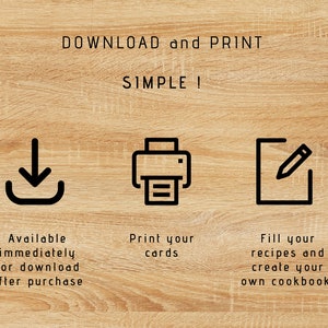 Printable Recipe Cards Set for Personalized Cookbooks and Culinary ...