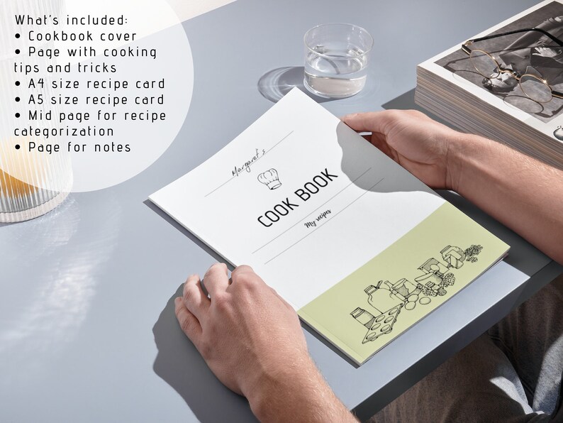 Printable Recipe Cards Set for Personalized Cookbooks and Culinary ...