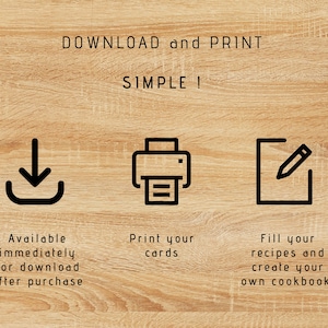 Printable Recipe Cards Set for Personalized Cookbooks and Culinary ...