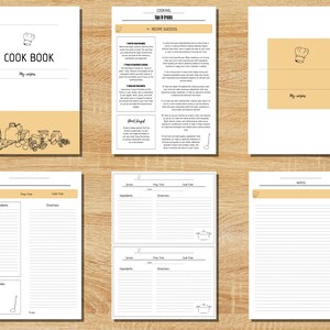 Printable Recipe Cards Set for Personalized Cookbooks and Culinary ...