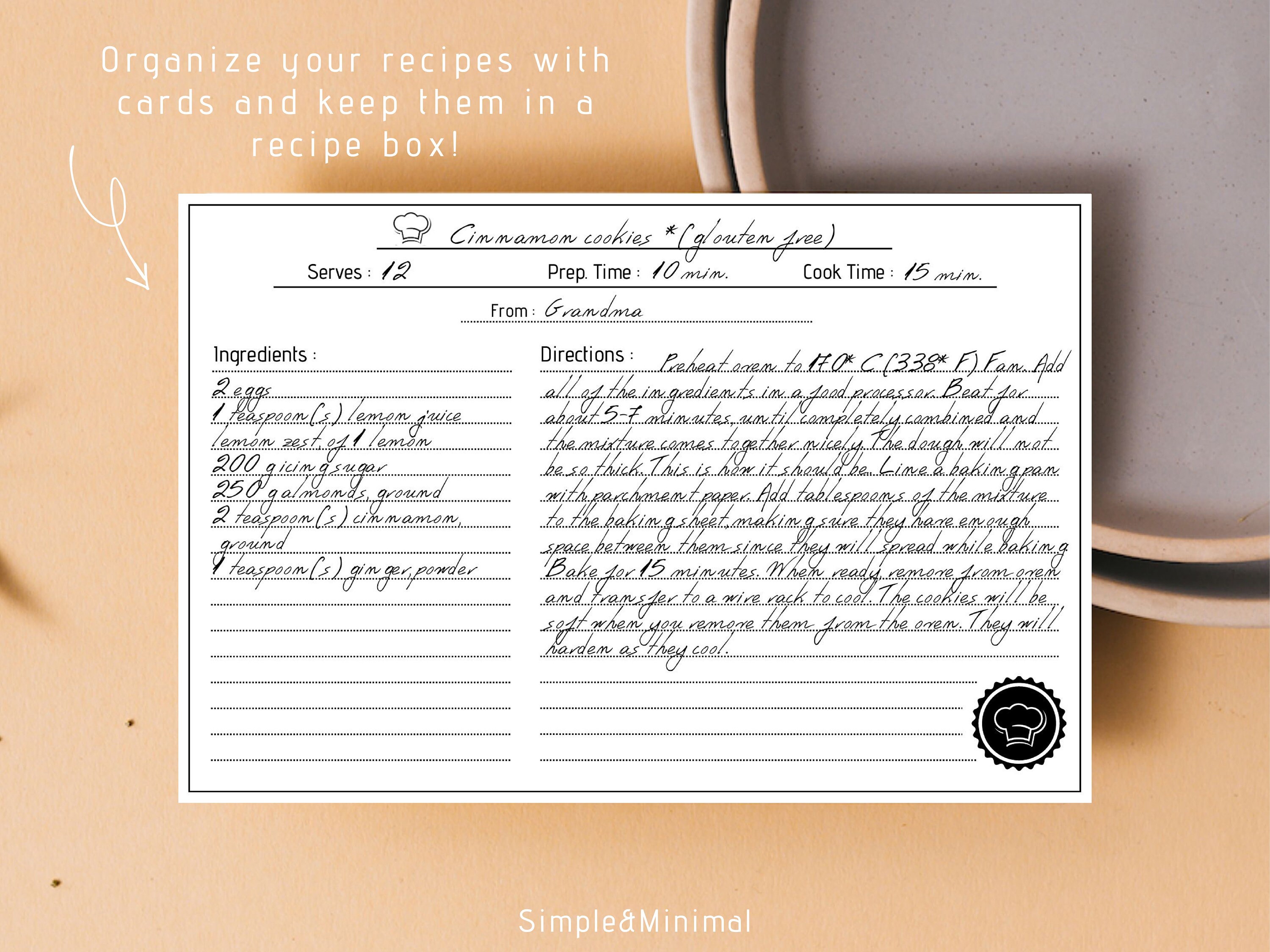 Printable Recipe Cards for Recipe Box Organization 4x6 and 8.5x11 Sizes ...