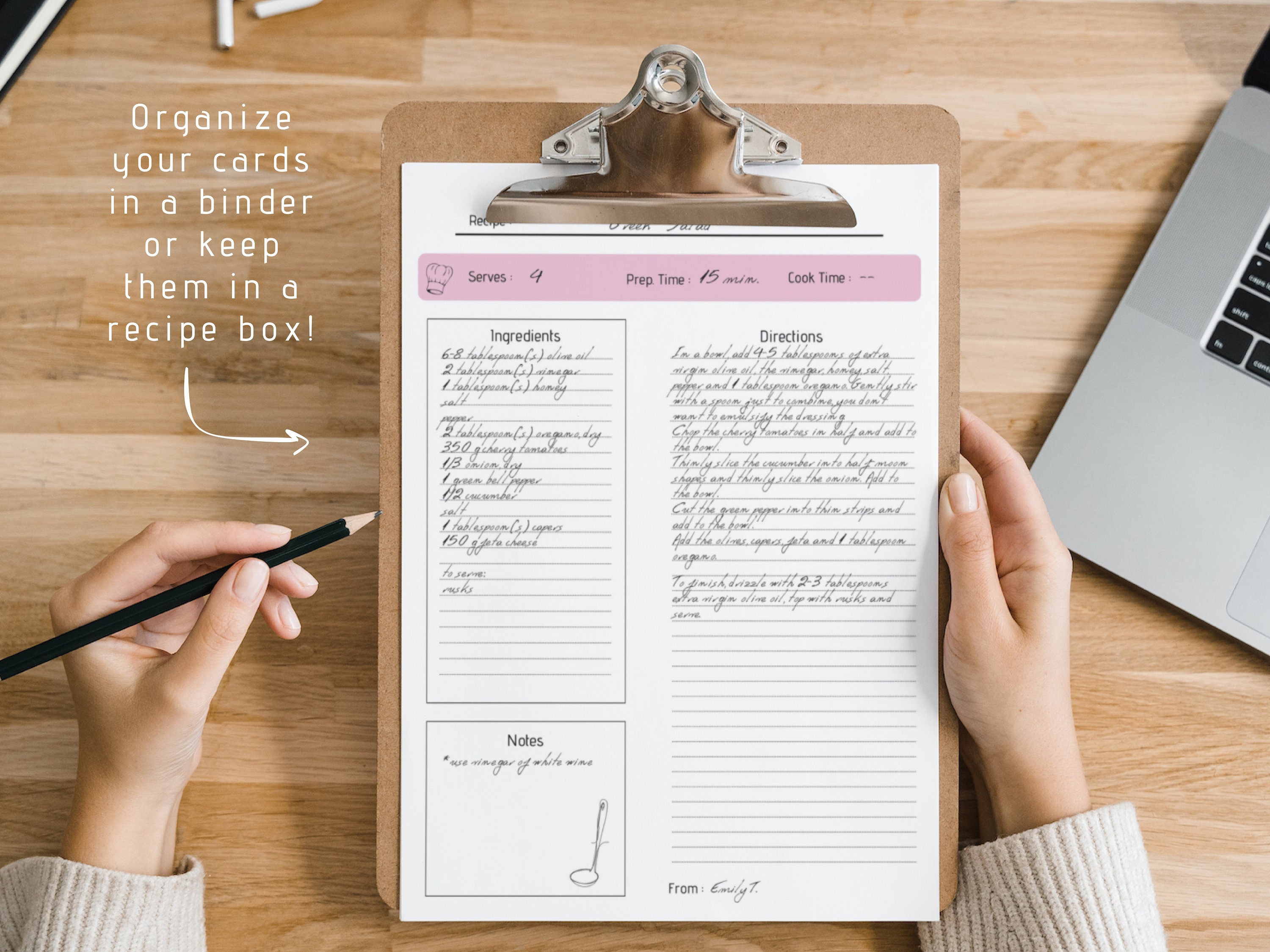 Printable Recipe Cards Set for Personalized Cookbooks and Culinary ...