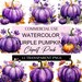 Watercolor Purple Pumpkin Clipart Bundle: Halloween Graphics, Fall PNG ...