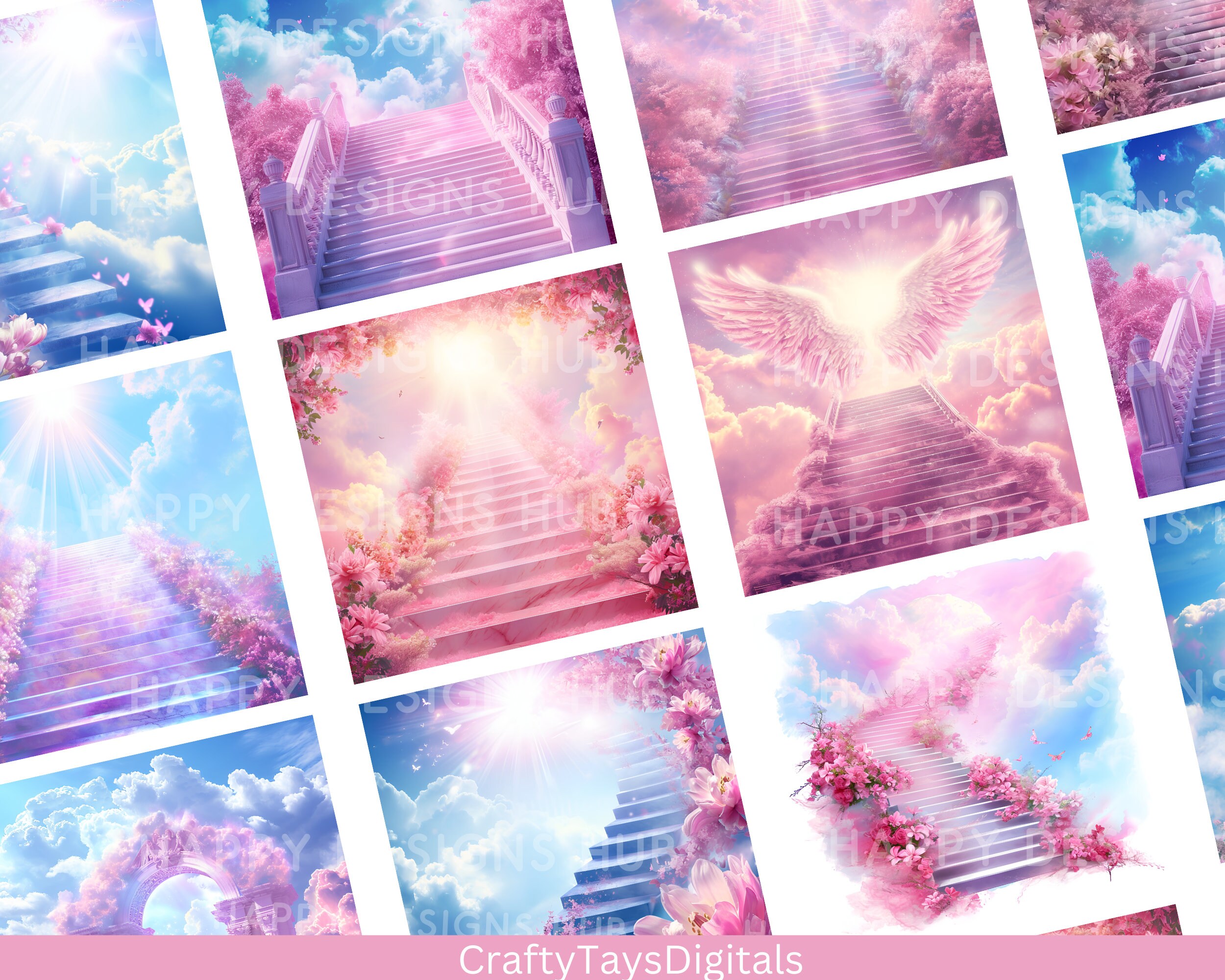 Pink Memorial Background Mega Bundle: 80 Memorial Backgrounds, Heaven ...