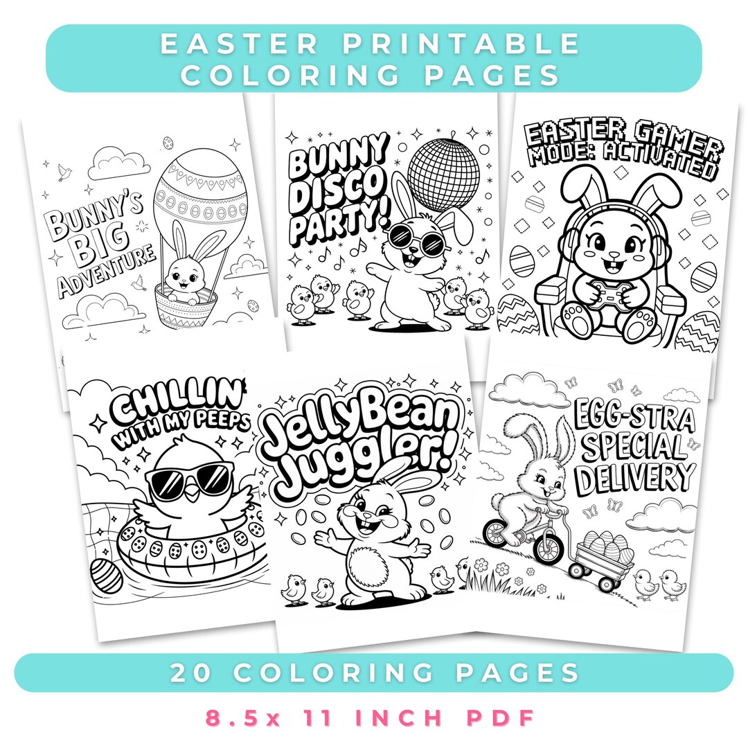 Easter Coloring Pages for Kids – 20 Fun Printable Sheets - Digital ...