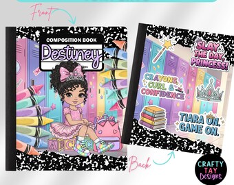 Editable Composition Notebook Cover Template | Princess Girl | Back to ...