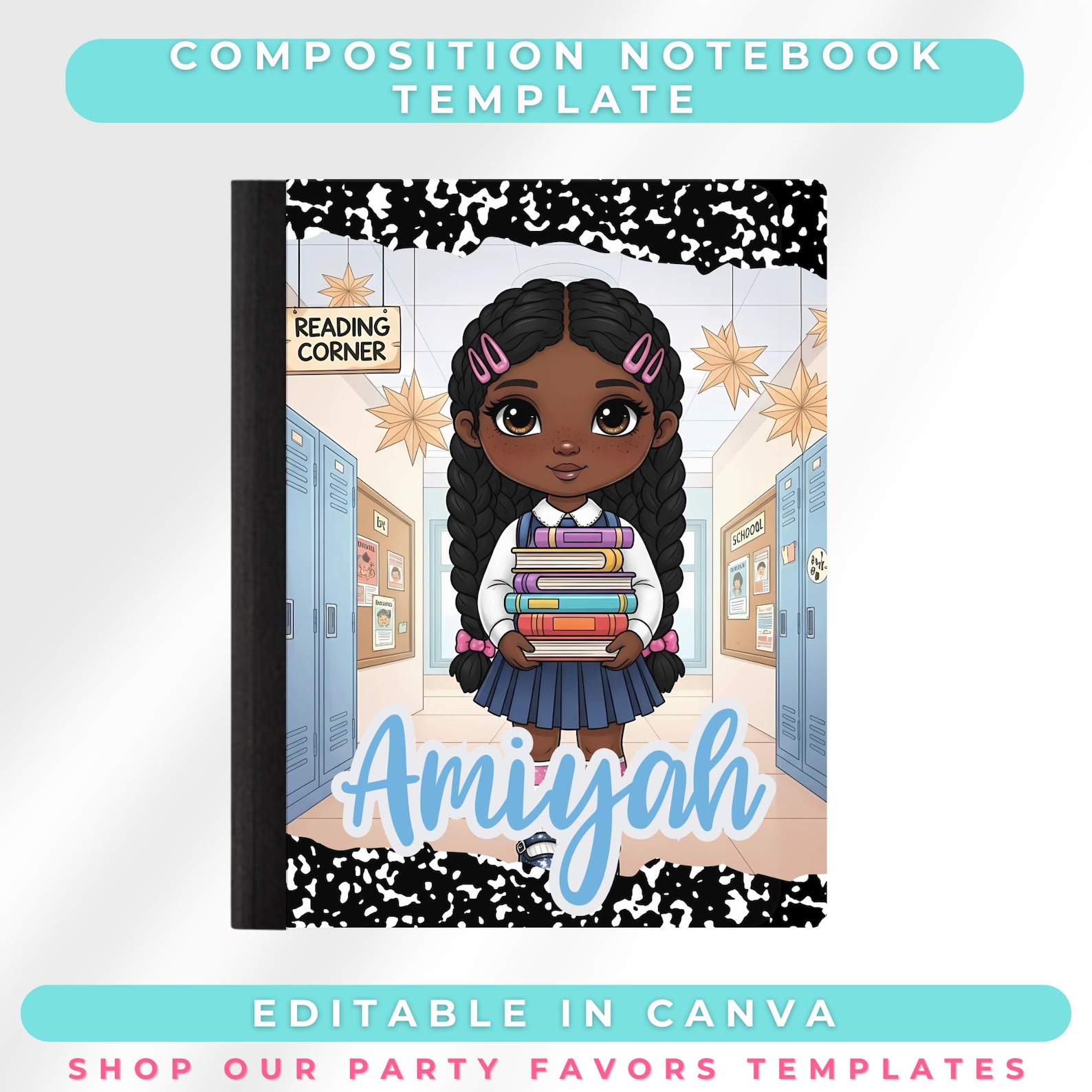 6 Editable Composition Notebook Covers | Black Girl Magic School ...