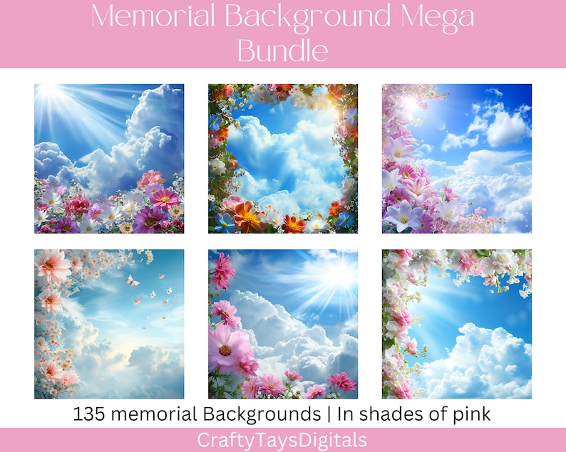 Memorial Background Mega Bundle: 135 Floral Memorial Backgrounds ...