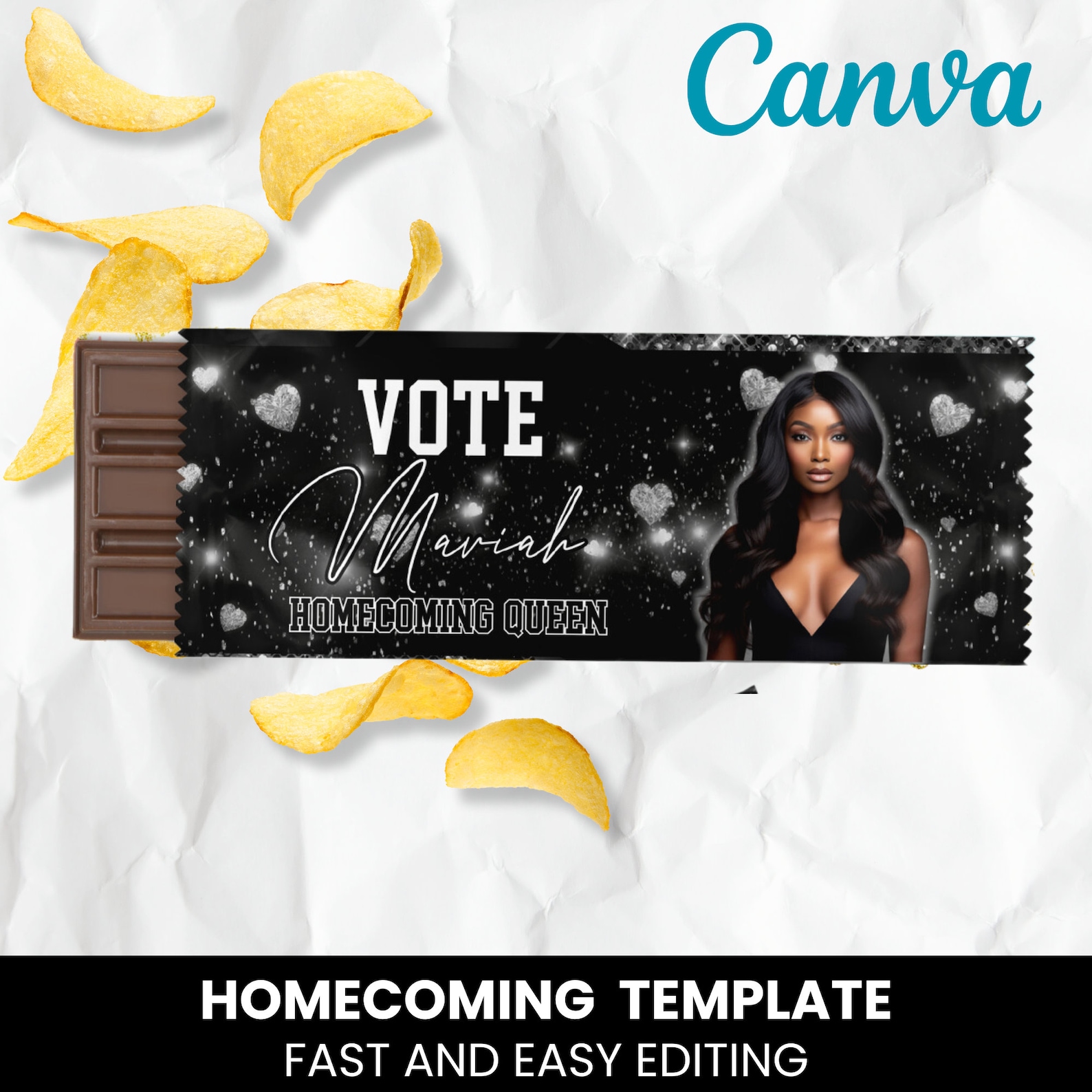 Homecoming Queen Party Favors | HOCO 2026 Campaign Bundle Canva ...