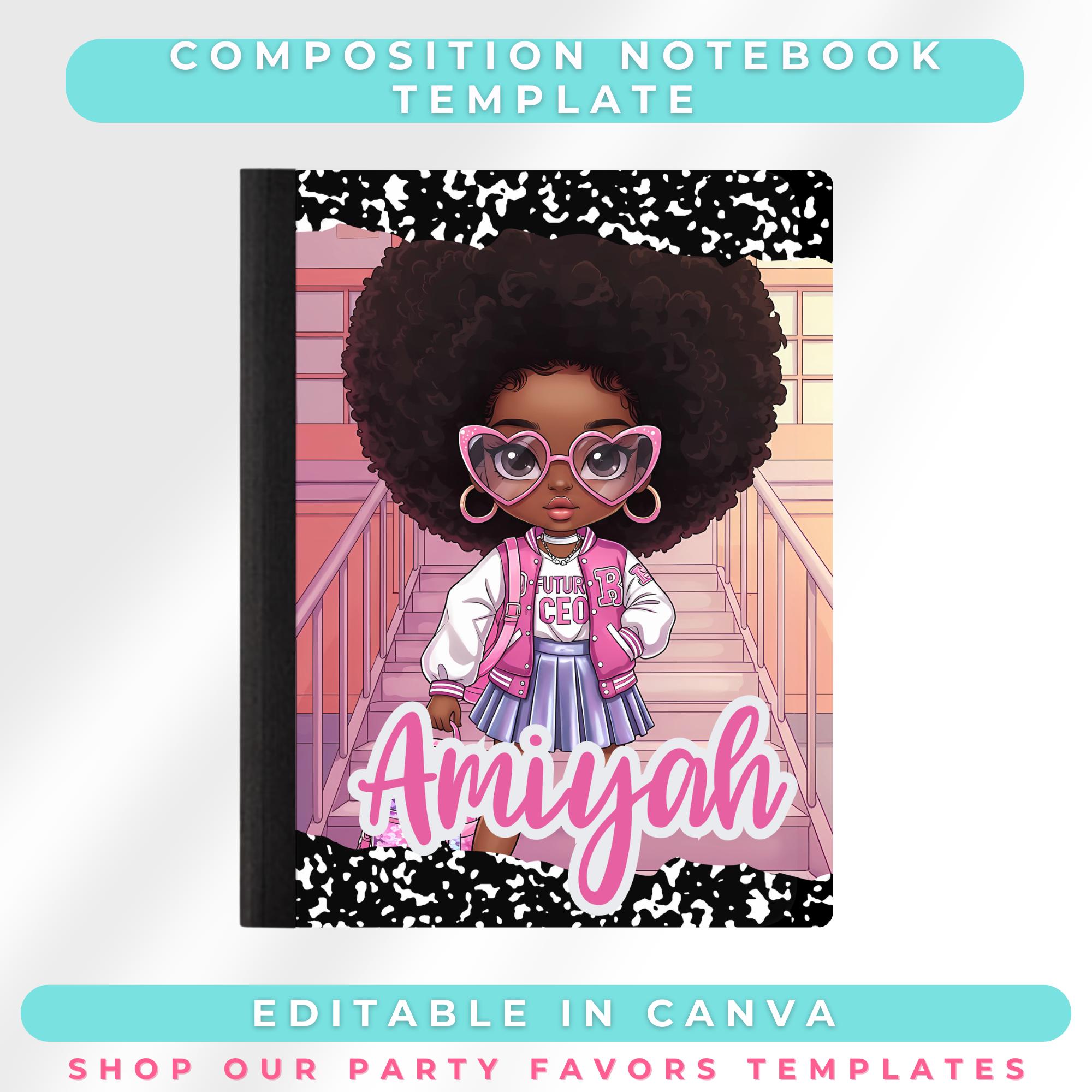 6 Editable Composition Notebook Covers | Black Girl Magic School ...