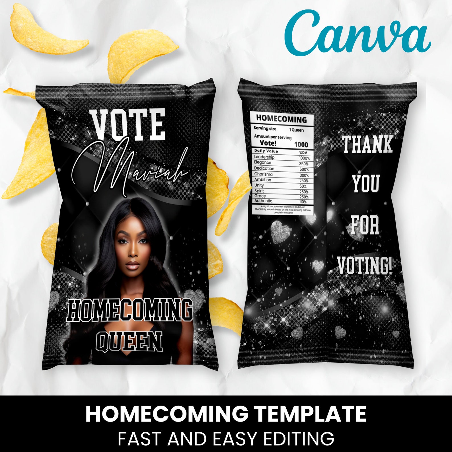 Homecoming Queen Party Favors | HOCO 2026 Campaign Bundle Canva ...