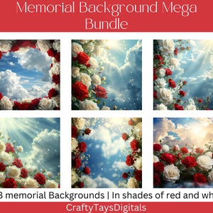 Red and White Memorial Background Bundle: 128 Memorial Backgrounds, in ...