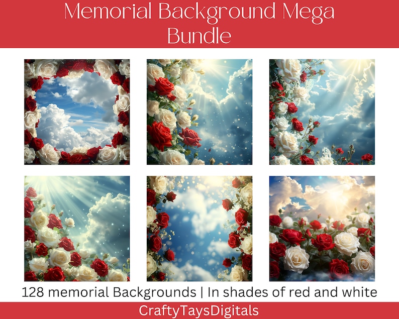 Red and White Memorial Background Bundle: 128 Memorial Backgrounds, in ...
