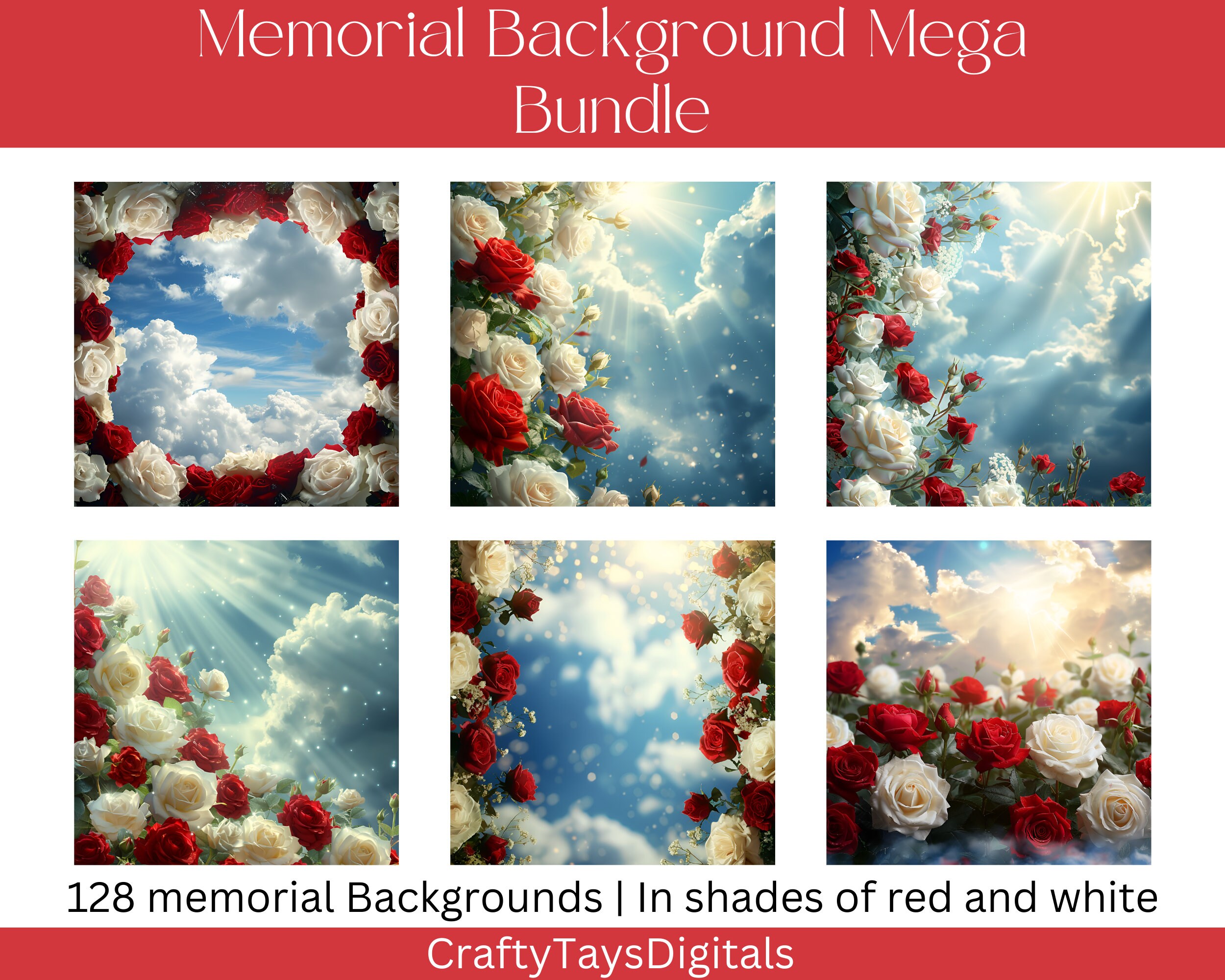 Red and White Memorial Background Bundle: 128 Memorial Backgrounds, in ...