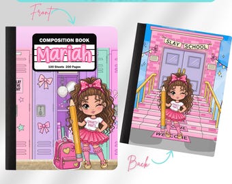 Editable Composition Notebook Cover Template | “smarty Pants” Girl ...