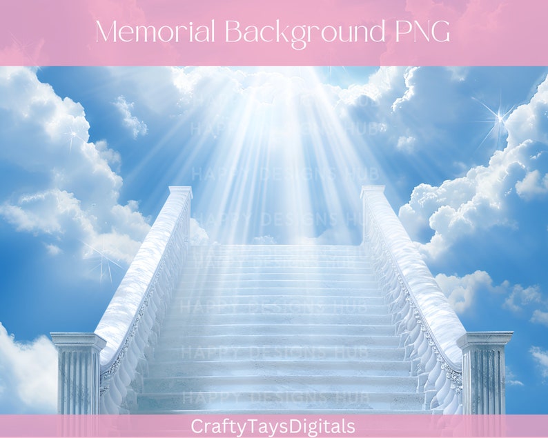 Memorial Background PNG : Heaven, in Loving Memory PNG, Stairs to Heaven, Rest in Peace - Etsy ...