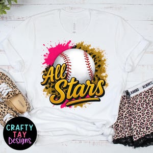 All Stars Baseball PNG | Glam Baseball Sublimation Design Glitter ...