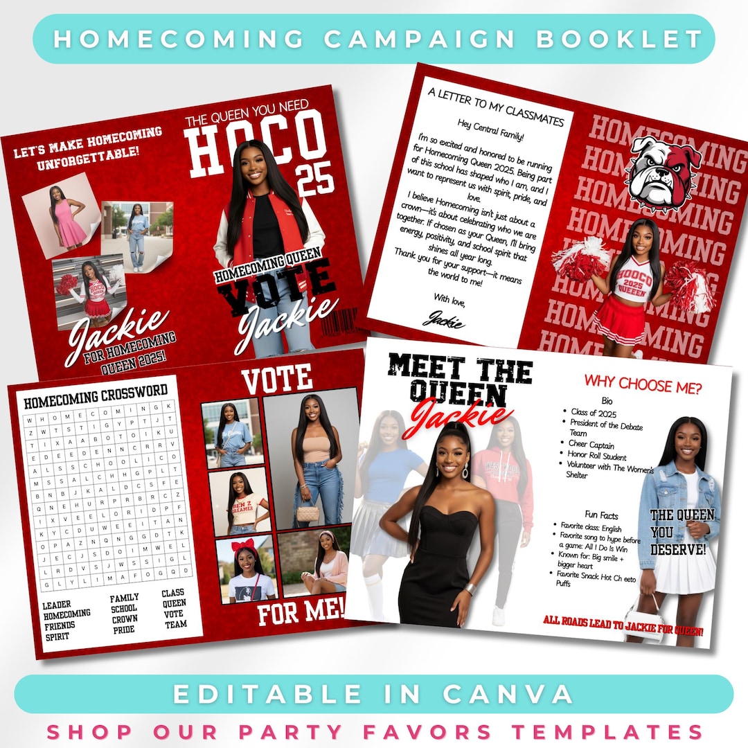 Homecoming Campaign Booklet Template - Editable Canva Design for ...