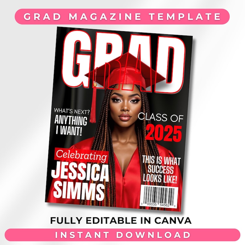 Graduation Magazine Cover Template | Editable Canva Design | Class of ...