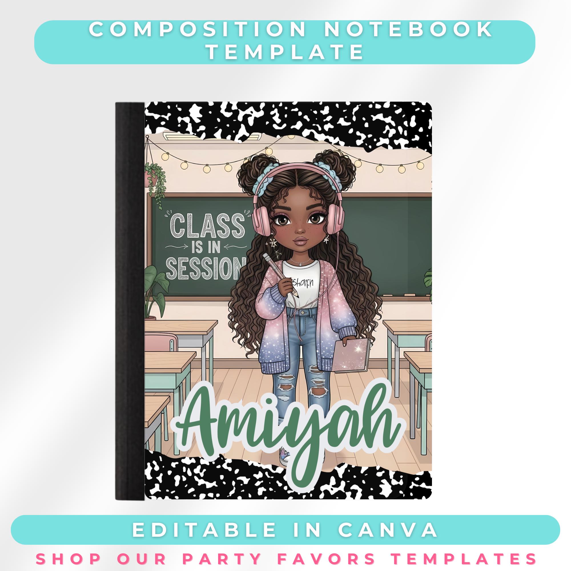 6 Editable Composition Notebook Covers | Black Girl Magic School ...