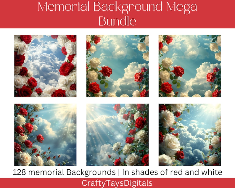 Red and White Memorial Background Bundle: 128 Memorial Backgrounds, in ...