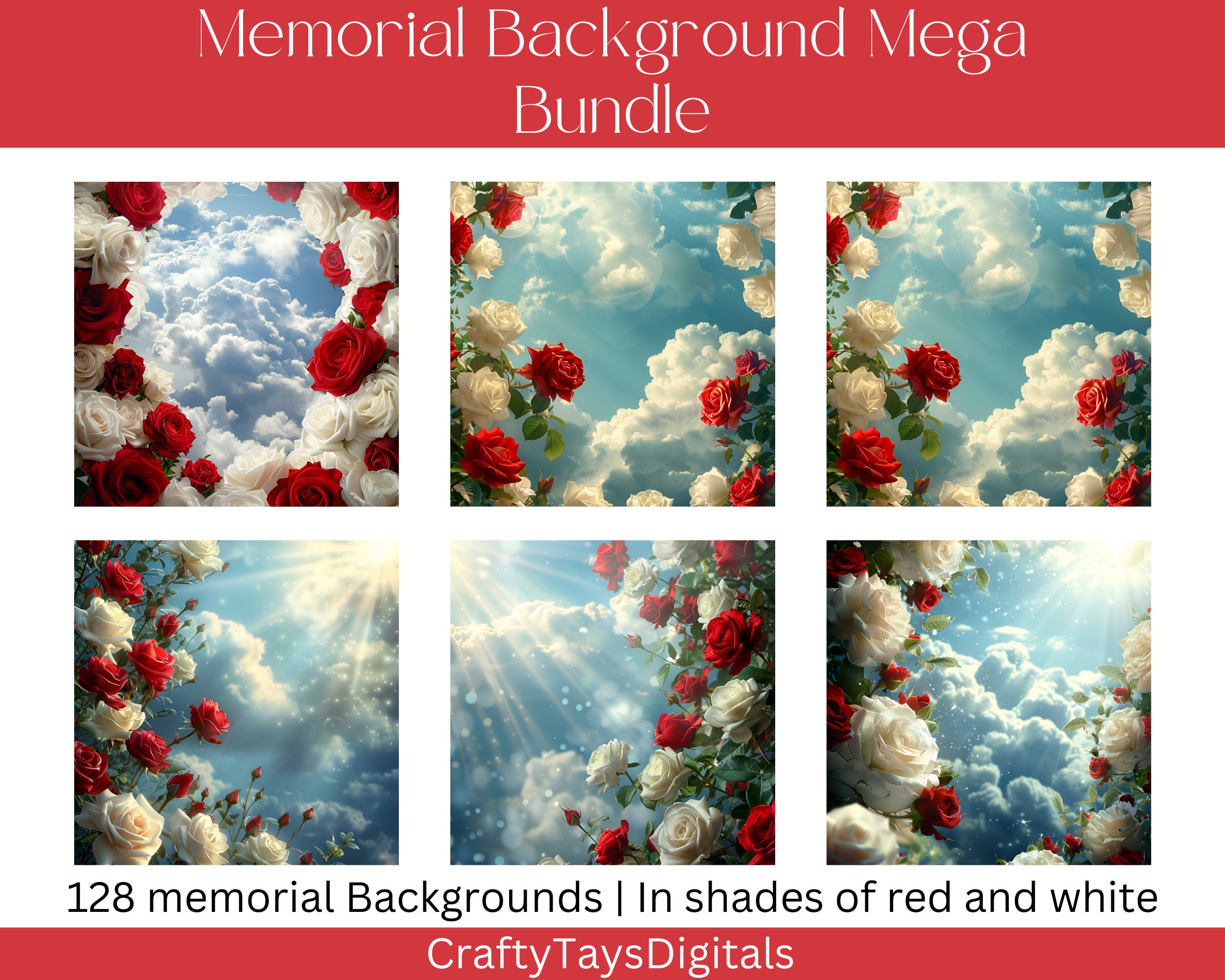 Red and White Memorial Background Bundle: 128 Memorial Backgrounds, in ...