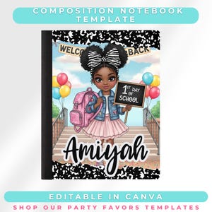 6 Editable Composition Notebook Covers | Black Girl Magic School ...