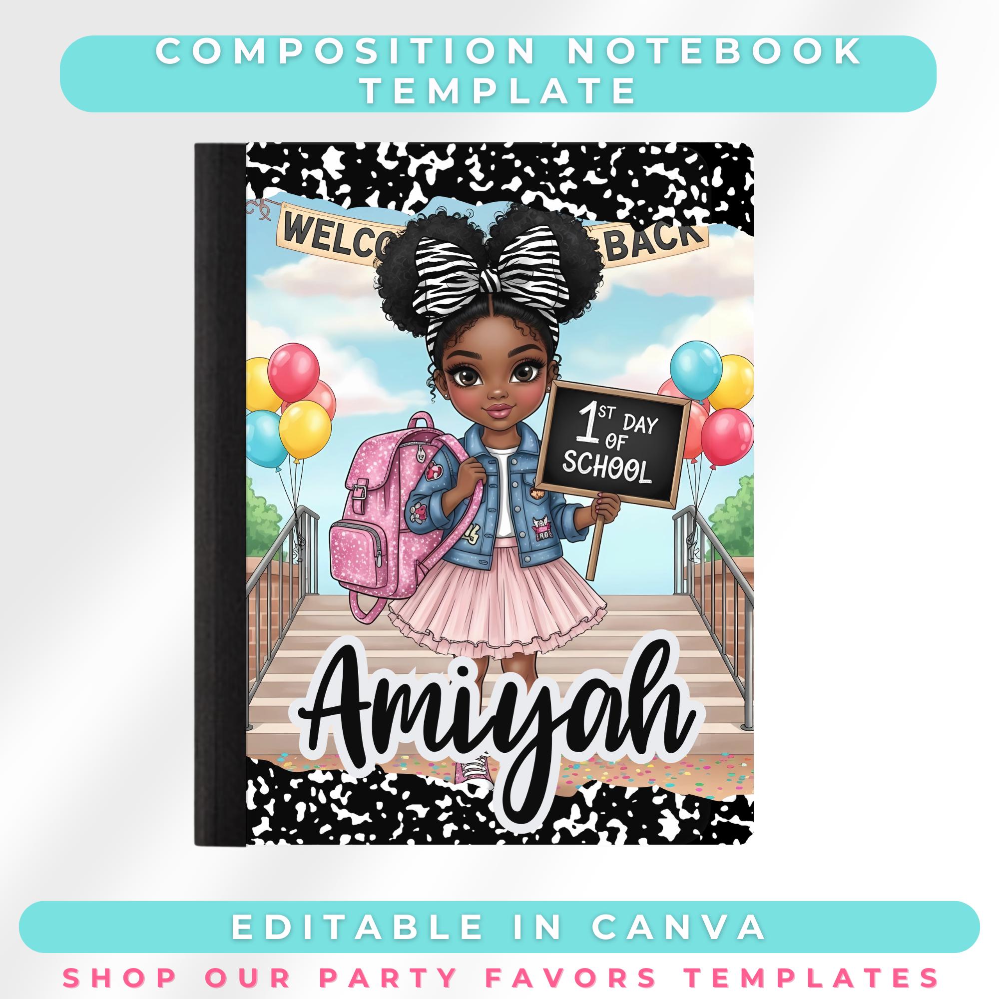 6 Editable Composition Notebook Covers | Black Girl Magic School ...