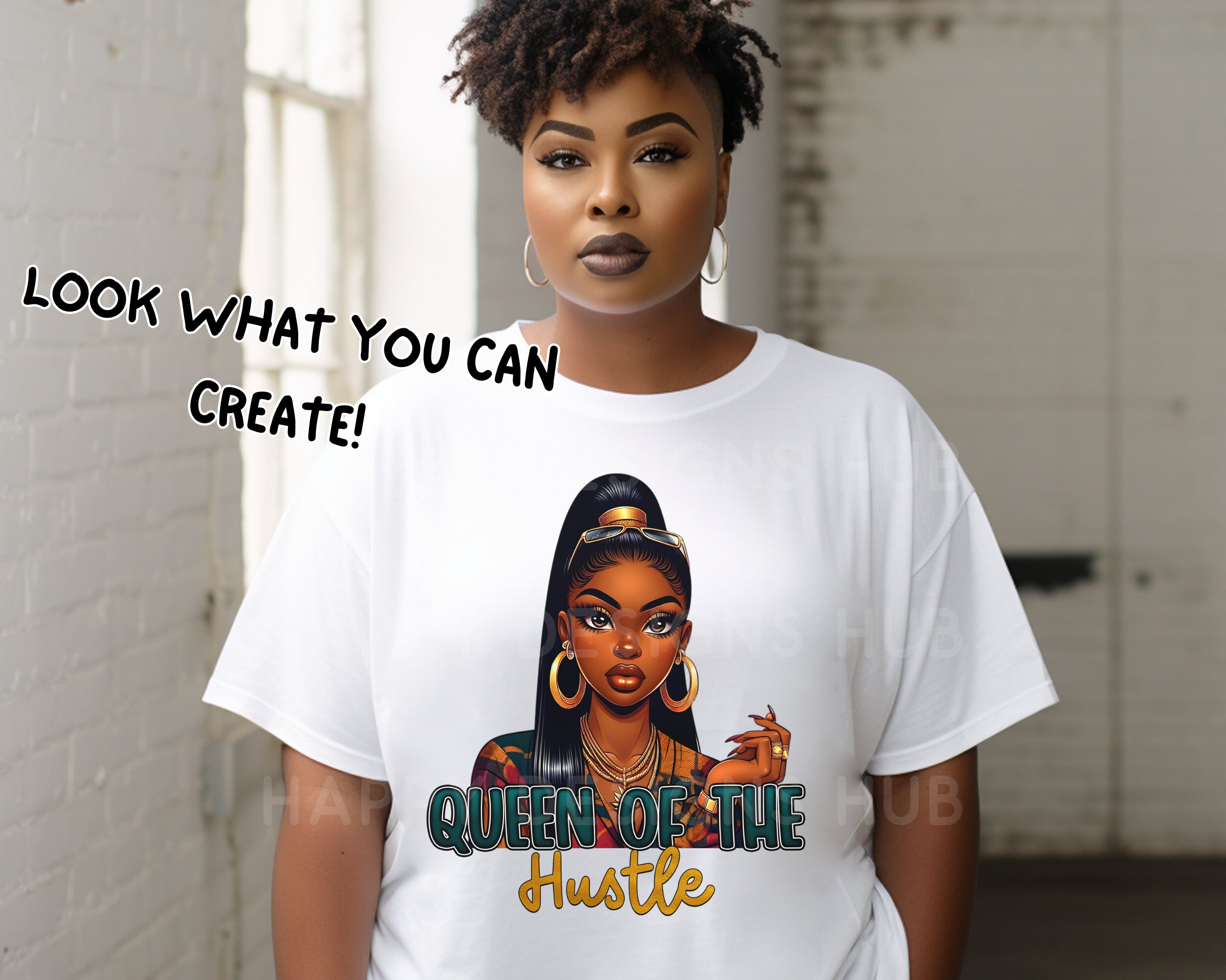 Queen of the Hustle PNG Digital Design Black Women Hustle PNG, Hustle ...