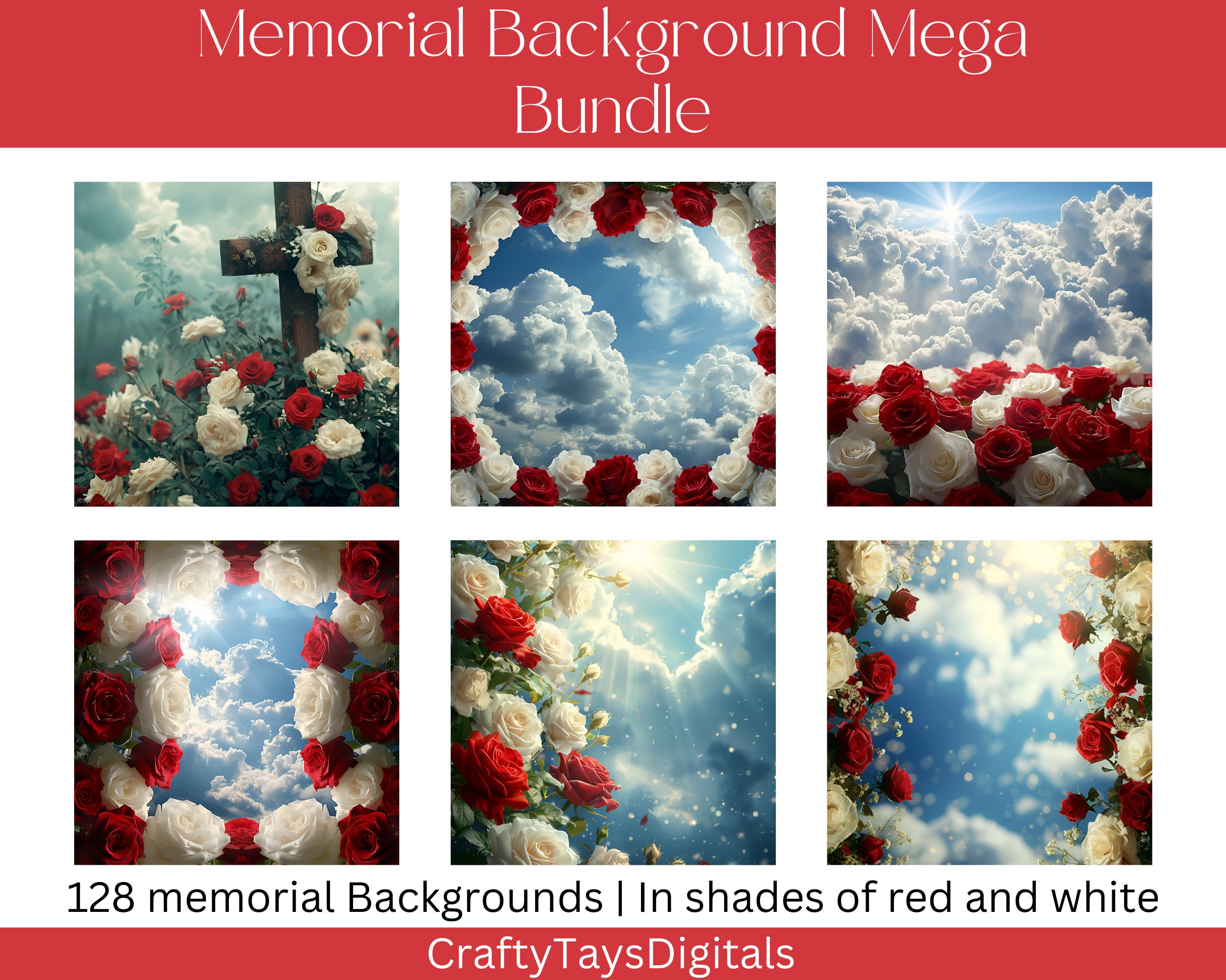 Red and White Memorial Background Bundle: 128 Memorial Backgrounds, in ...