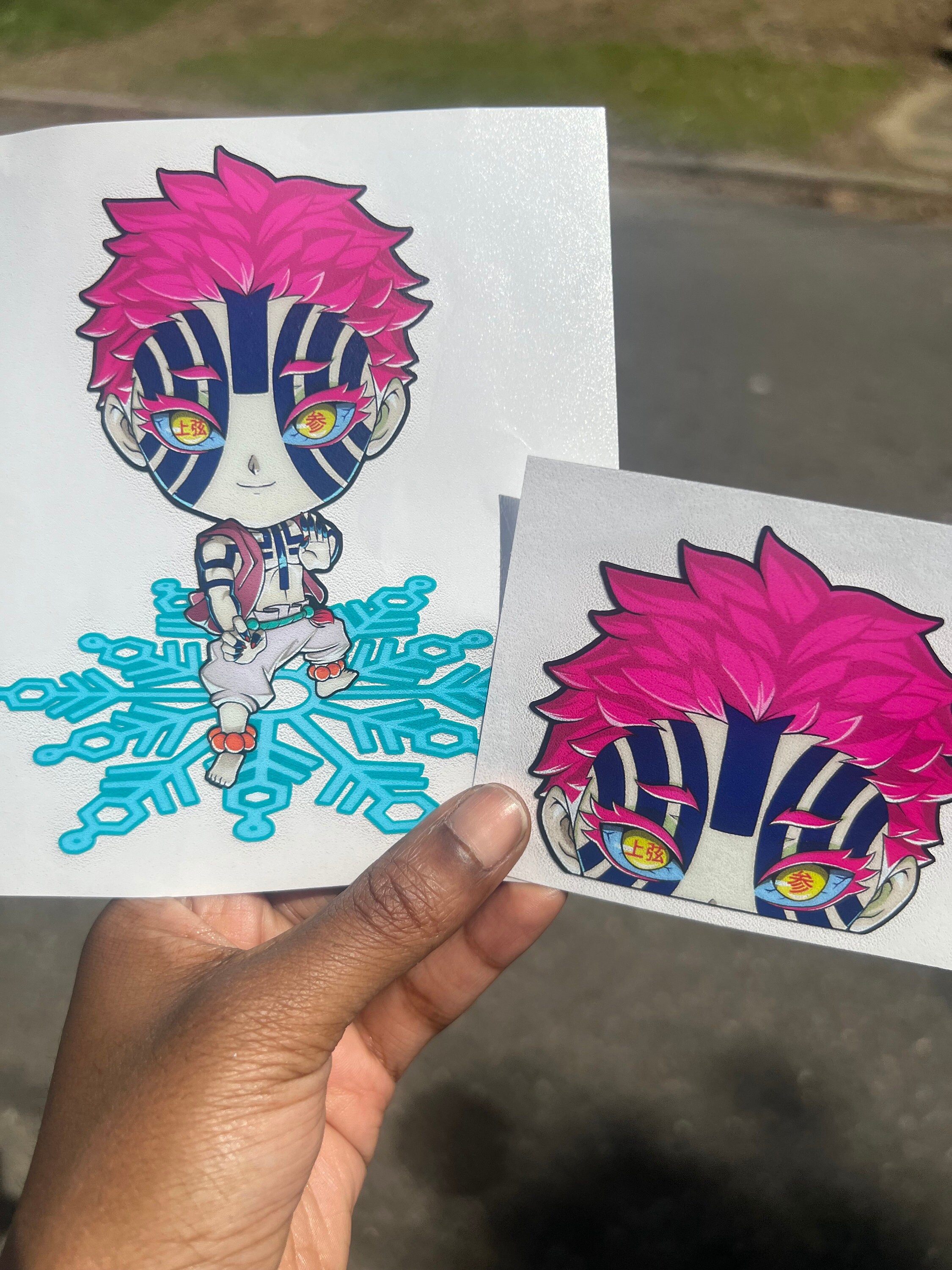 Chibi Upper Moon Anime Peeker Stickers - Etsy