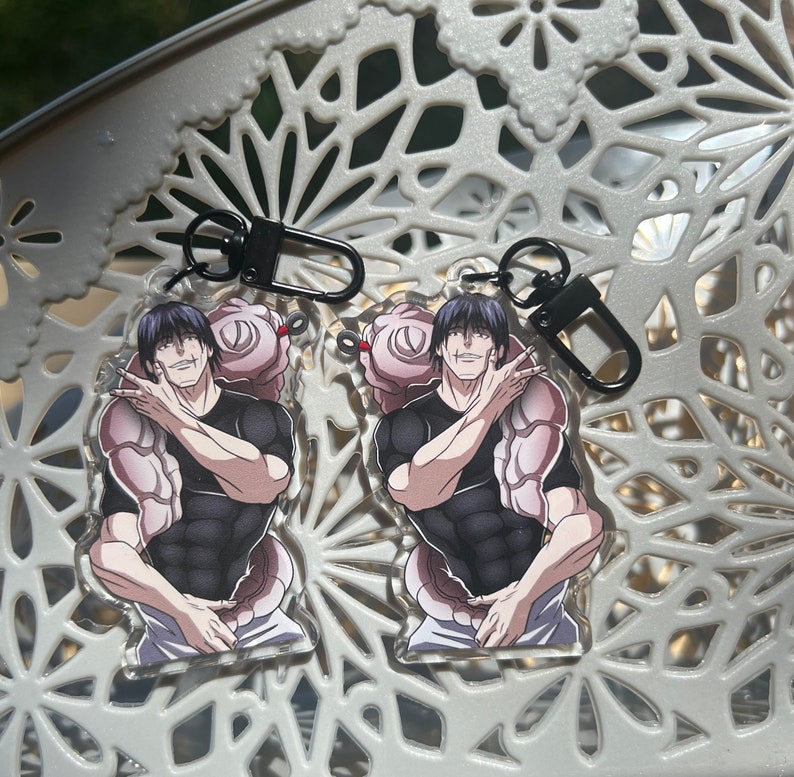 Sorcerer Anime Keychains 3D Acrylic Toji Charms - Etsy