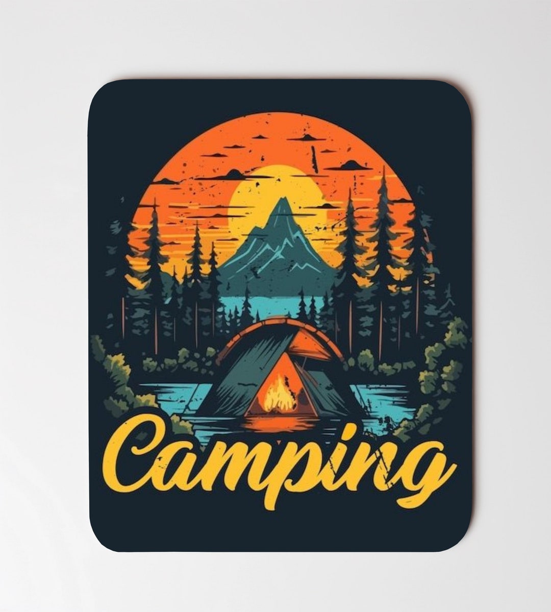 Camping Outdoors Adventure Nature Mouse Pad 8" X 9.5" Non Slip Rubber ...