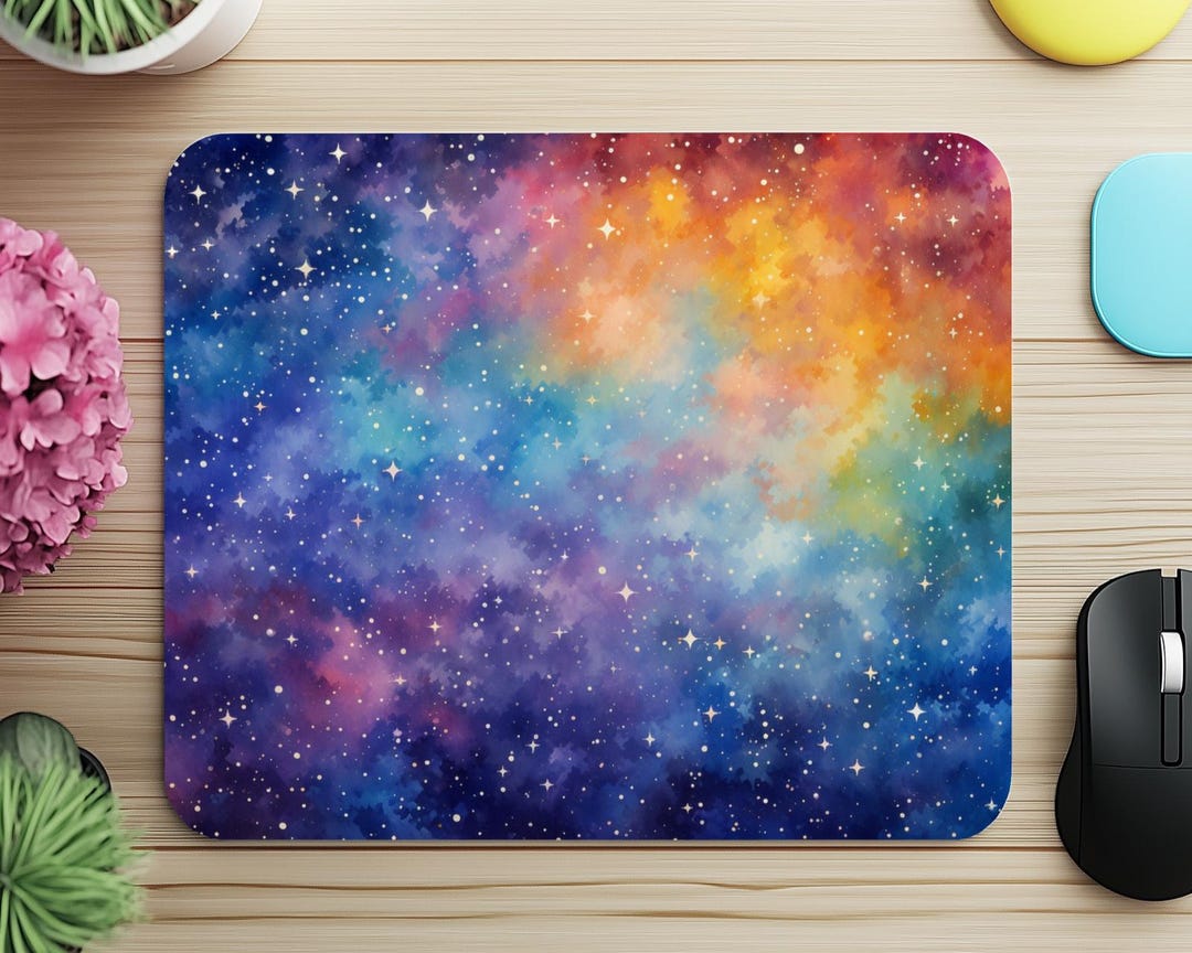 Celestial Starry Night Sky Stars Mouse Pad 9.5" X 8" Non Slip Rubber ...