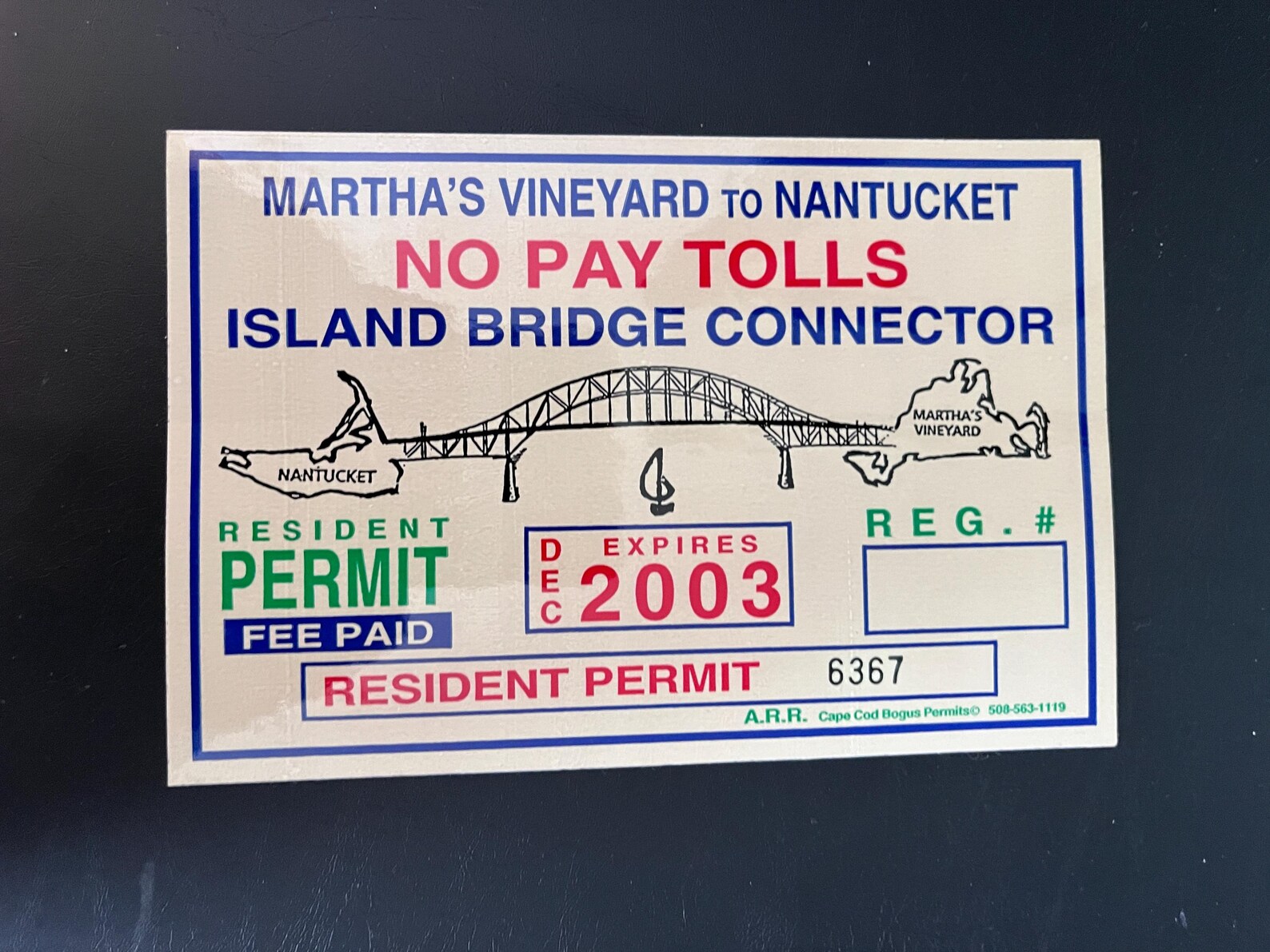 Cape Cod Bogus Permit Sticker: Funny Dad Joke Vinyl Decal (4x6) - Etsy