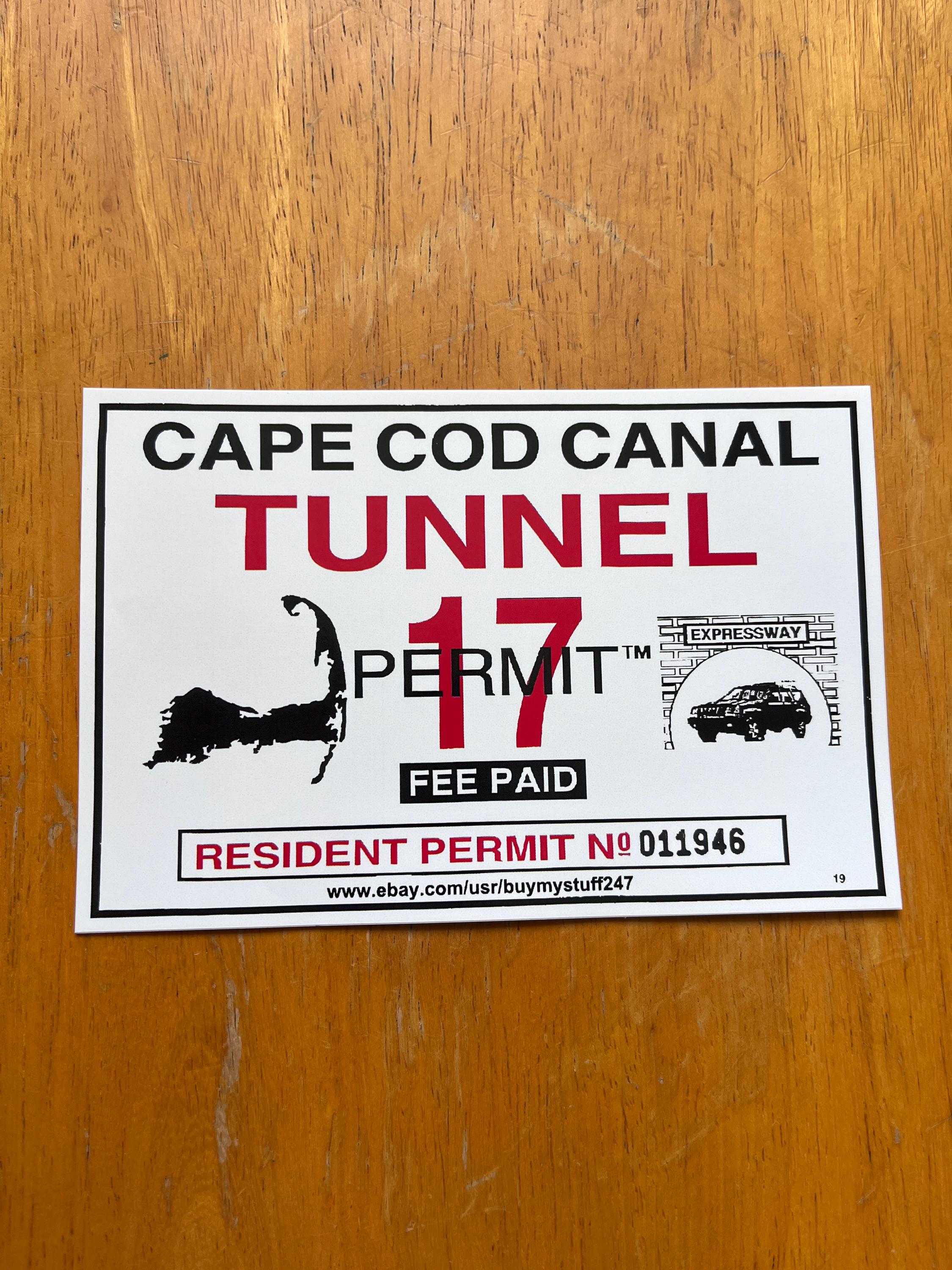 Cape Cod Canal Tunnel Bogus Permit Sticker - Funny Vinyl Decal - Etsy