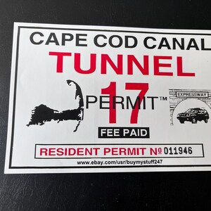 Cape Cod Canal Tunnel Bogus Permit Sticker - Funny Vinyl Decal - Etsy